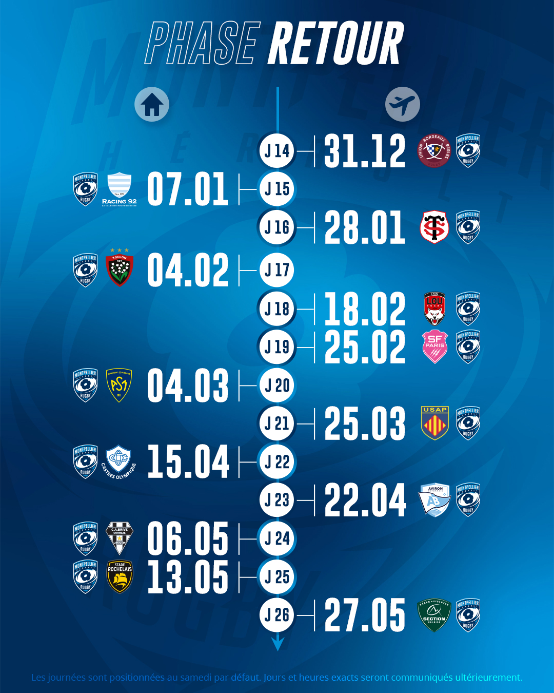 DÉCOUVREZ LE CALENDRIER TOP 14 2022/2023 - Montpellier Hérault Rugby - MHR