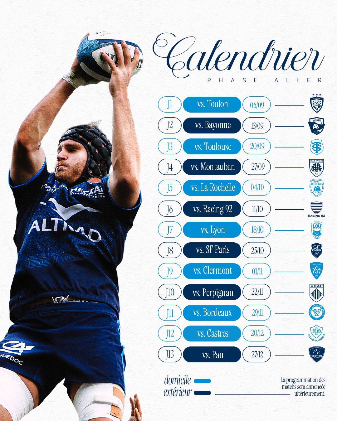 Top 14 : le calendrier 2025/2026 dévoilé ! - Montpellier Hérault Rugby ...